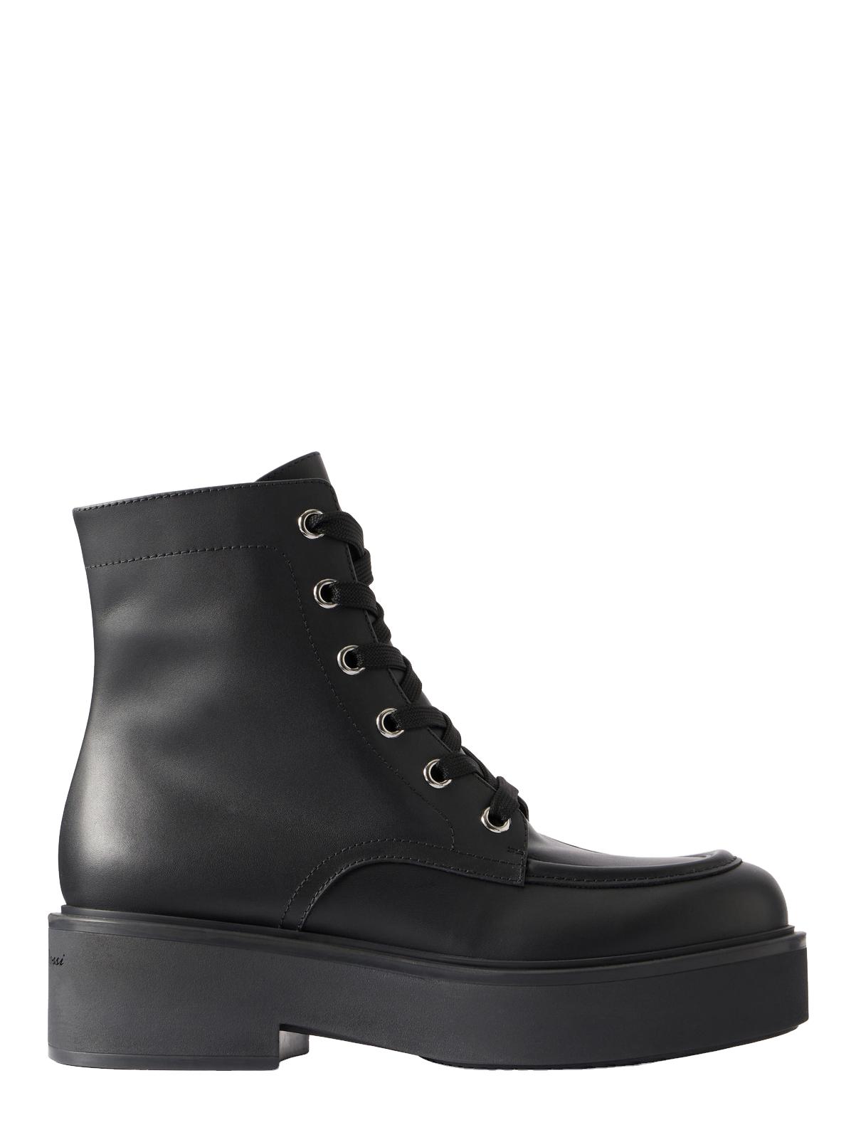 GIANVITO ROSSI Gianvito Rossi Black Leather Lace-Up Ankle Boots