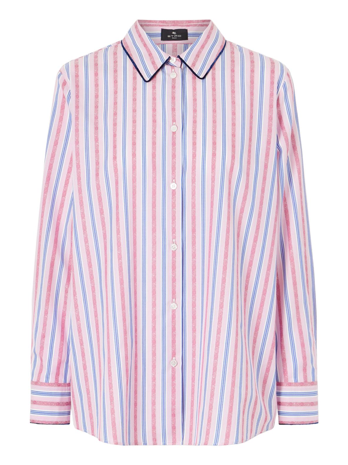 ETRO Etro Striped Floral-Jacquard Cotton-Poplin Shirt