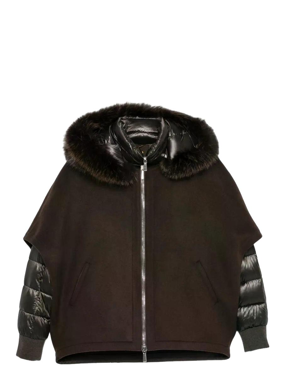 MOORER Moorer Pegaso Fur-Trim Cape Jacket