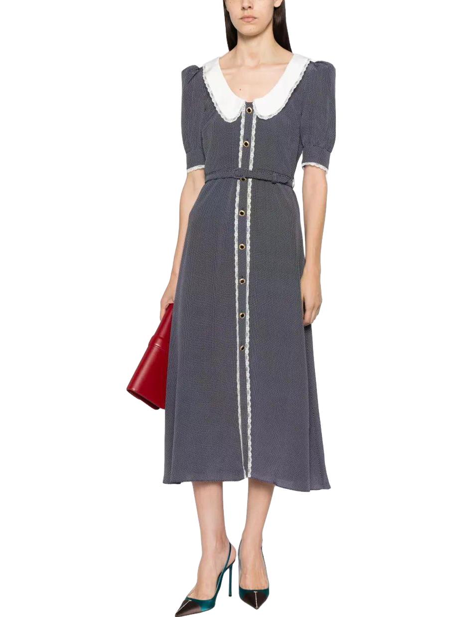 ALESSANDRA RICH Alessandra Rich Polka Dot Midi Dress