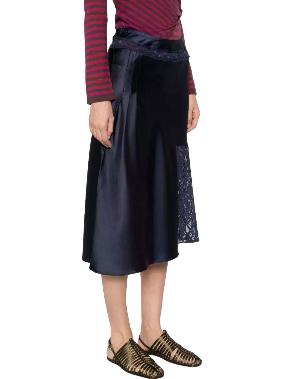 DAMSON MADDER Midi Skirt with Lace Trim