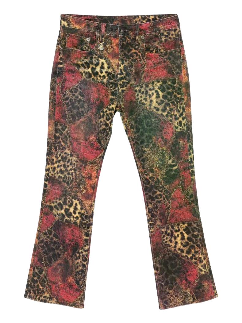 R13 R13 Kick Leopard and Rose Print Jeans