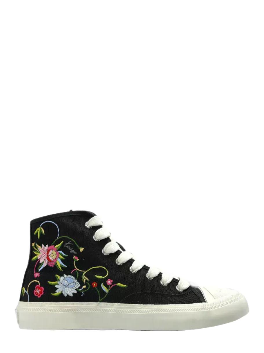 KENZO Kenzo Floral Motif Embroidered Cotton T-Shirt