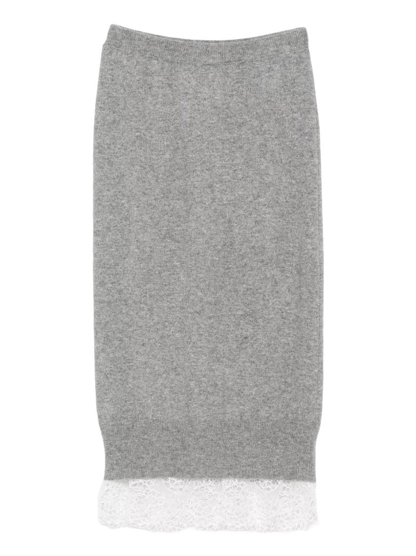 ERMANNO SCERVINO Ermanno Scervino Lace-Trim Knitted Midi Skirt