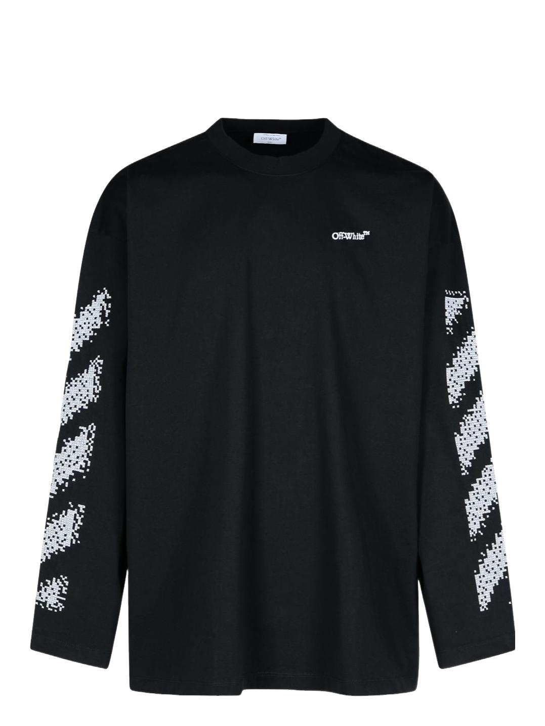OFF-WHITE Off-White Pixel Diagonal Logo Embroidered T-Shirt