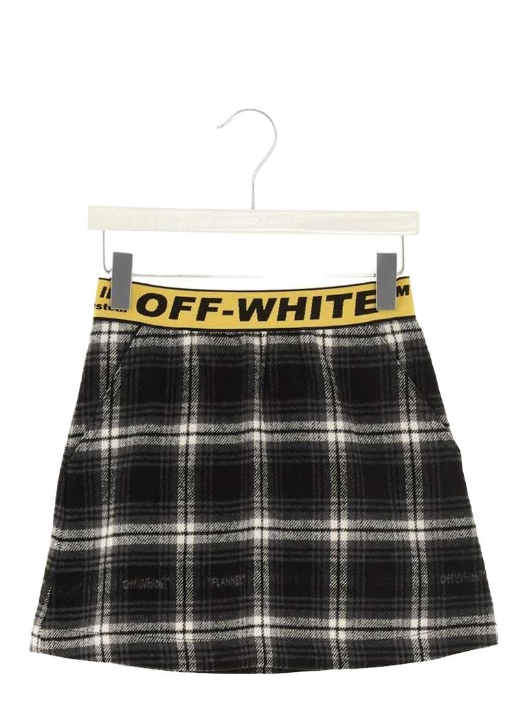 OFF-WHITE Off-White Plaid Mini Skirt with Logo Waistband