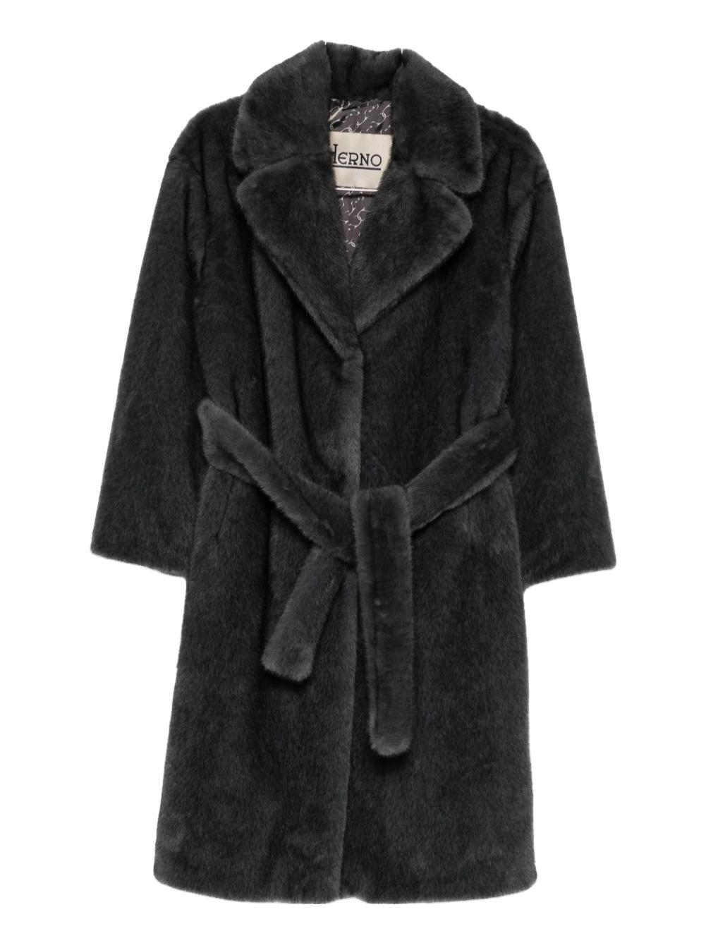 HERNO Herno Belted Lapel Collar Fur Coat