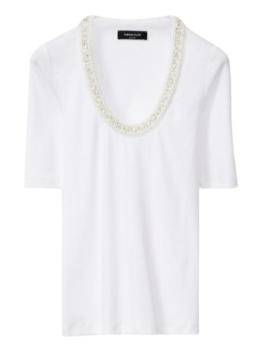 SIMONE ROCHA Simone Rocha Pearl Embellished T-Shirt
