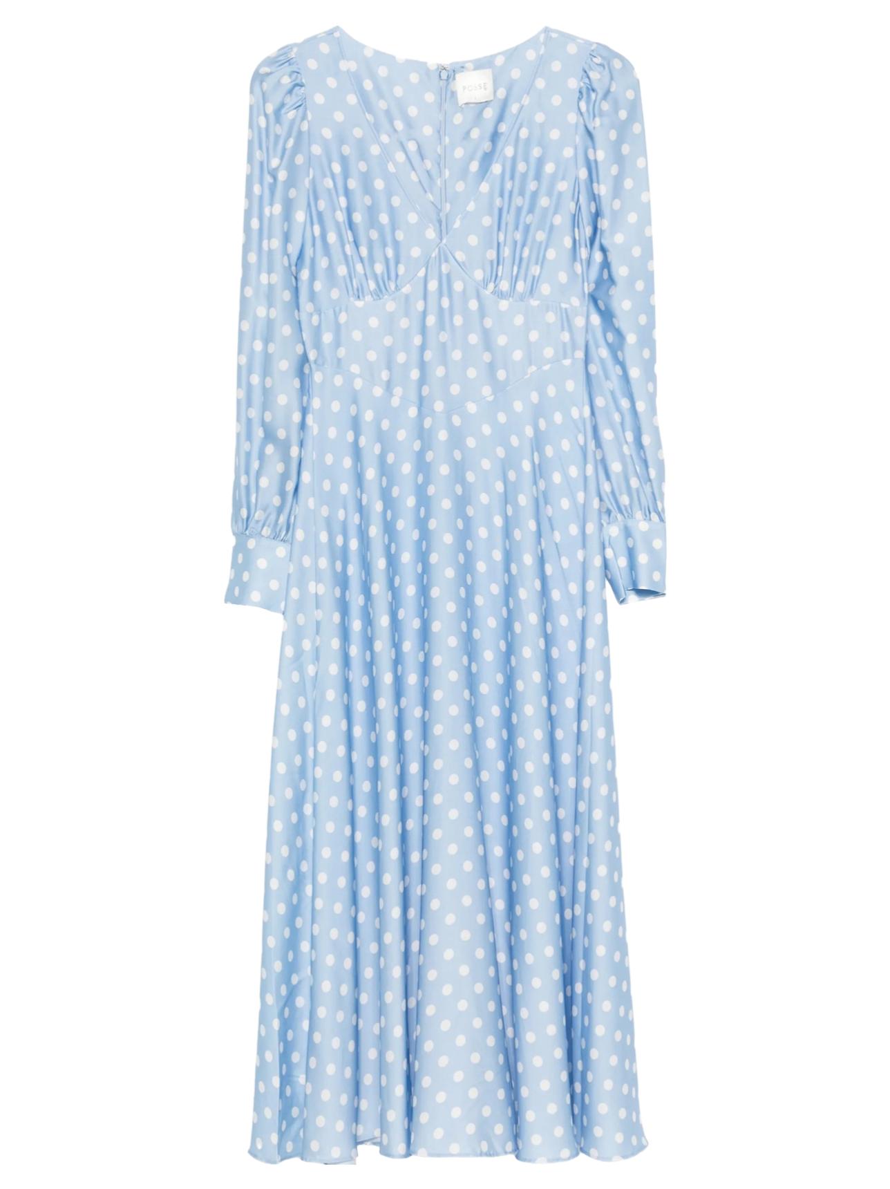 POSSE Posse Long-Sleeved Polka Dot Midi Dress
