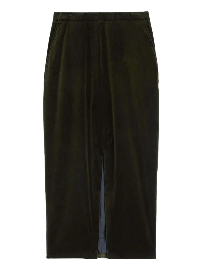 JIL SANDER Jil Sander Cotton Velvet Maxi Skirt with Front Slit