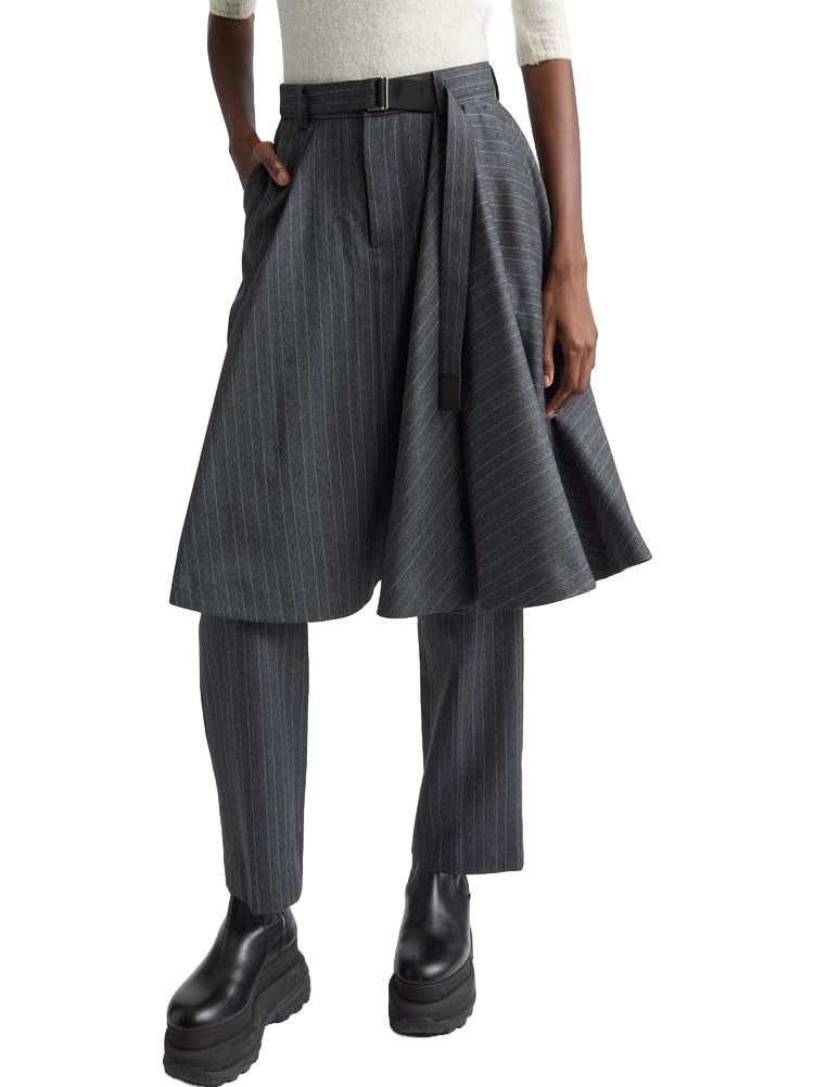 SACAI Sacai Pinstripe Skirt Layered Trousers