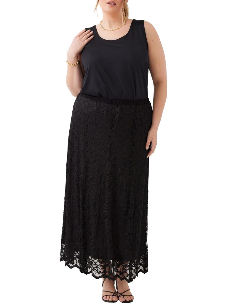 KAREN KANE Karen Kane Lace Midi Skirt