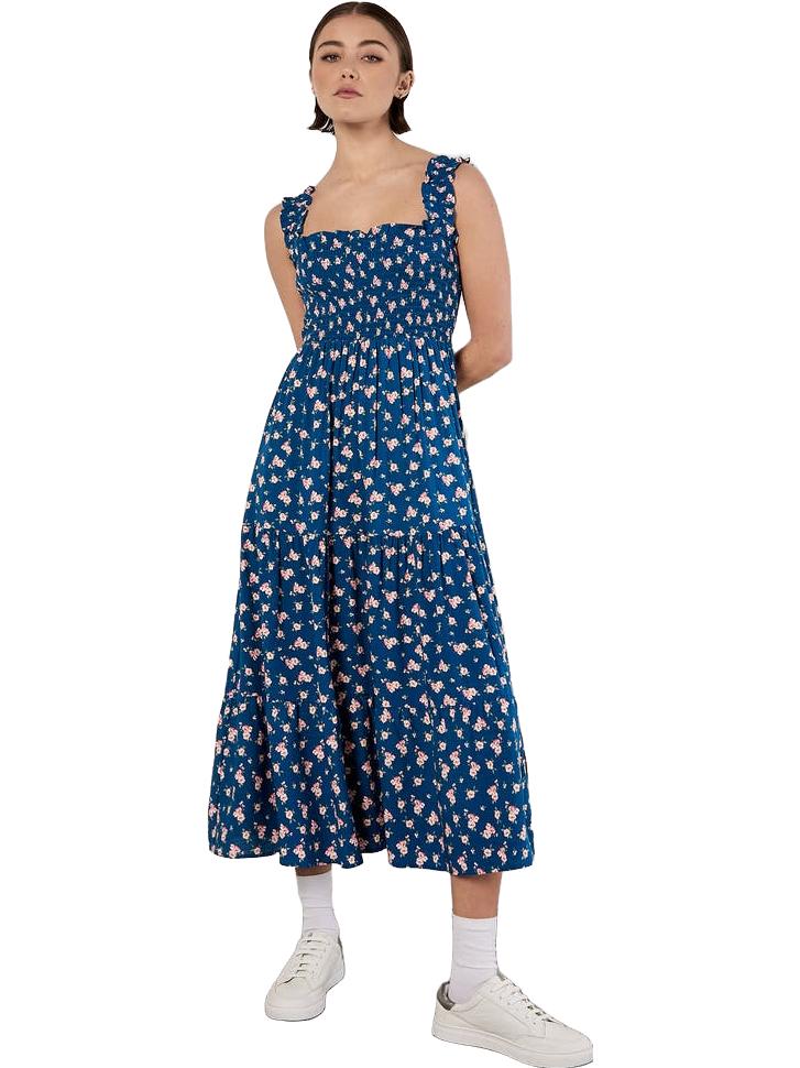 APRICOT Apricot Spaced Ditsy Smocked Tiered Midi Dress