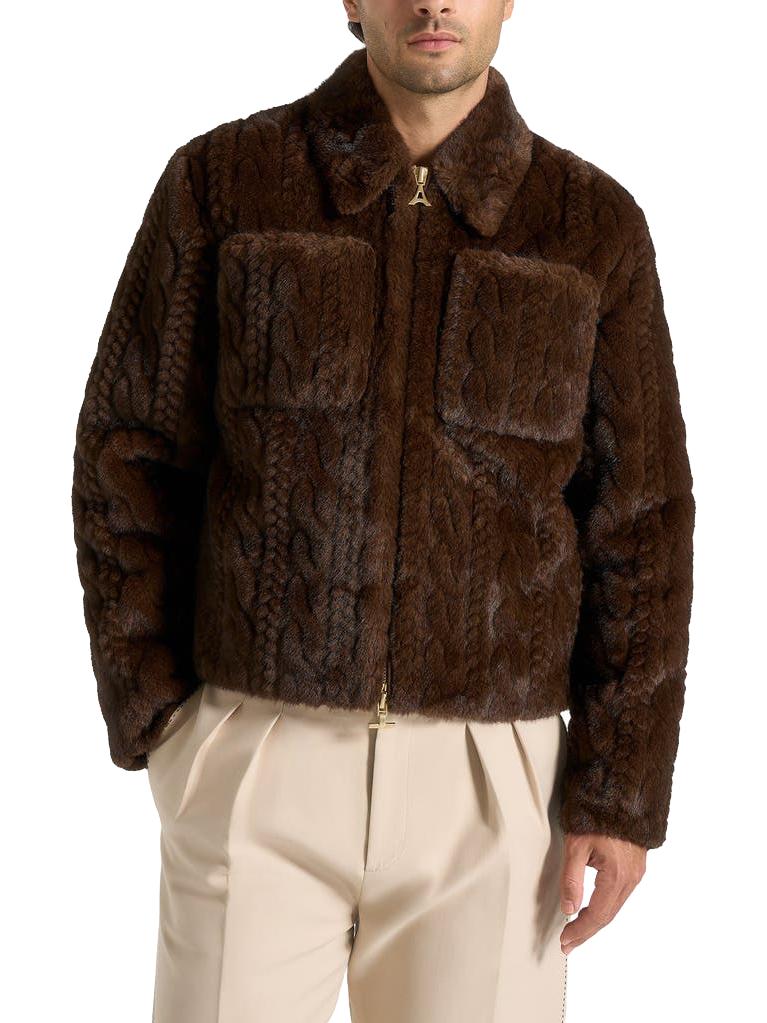 MANIÈRE DE VOIR Manière De Voir Plush Cable Embossed Jacket