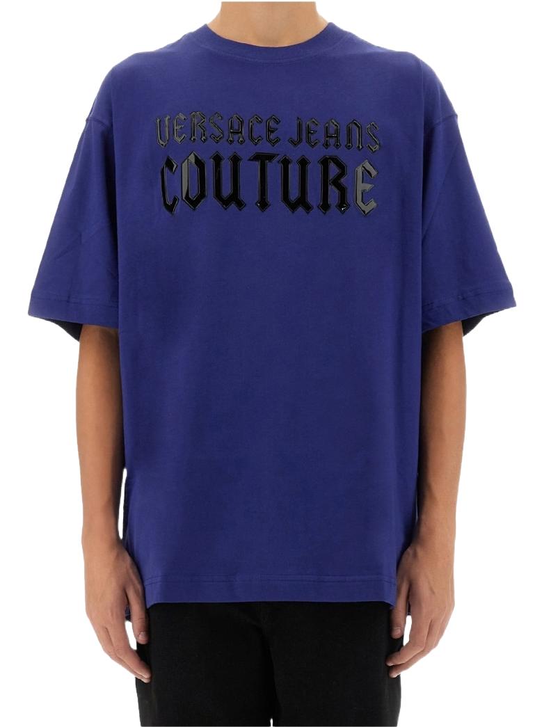 VERSACE Versace Jeans Couture Logo-Patch Crewneck T-Shirt