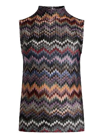 MISSONI Missoni Wide Chevron Lamé Viscose Trousers with Sequins