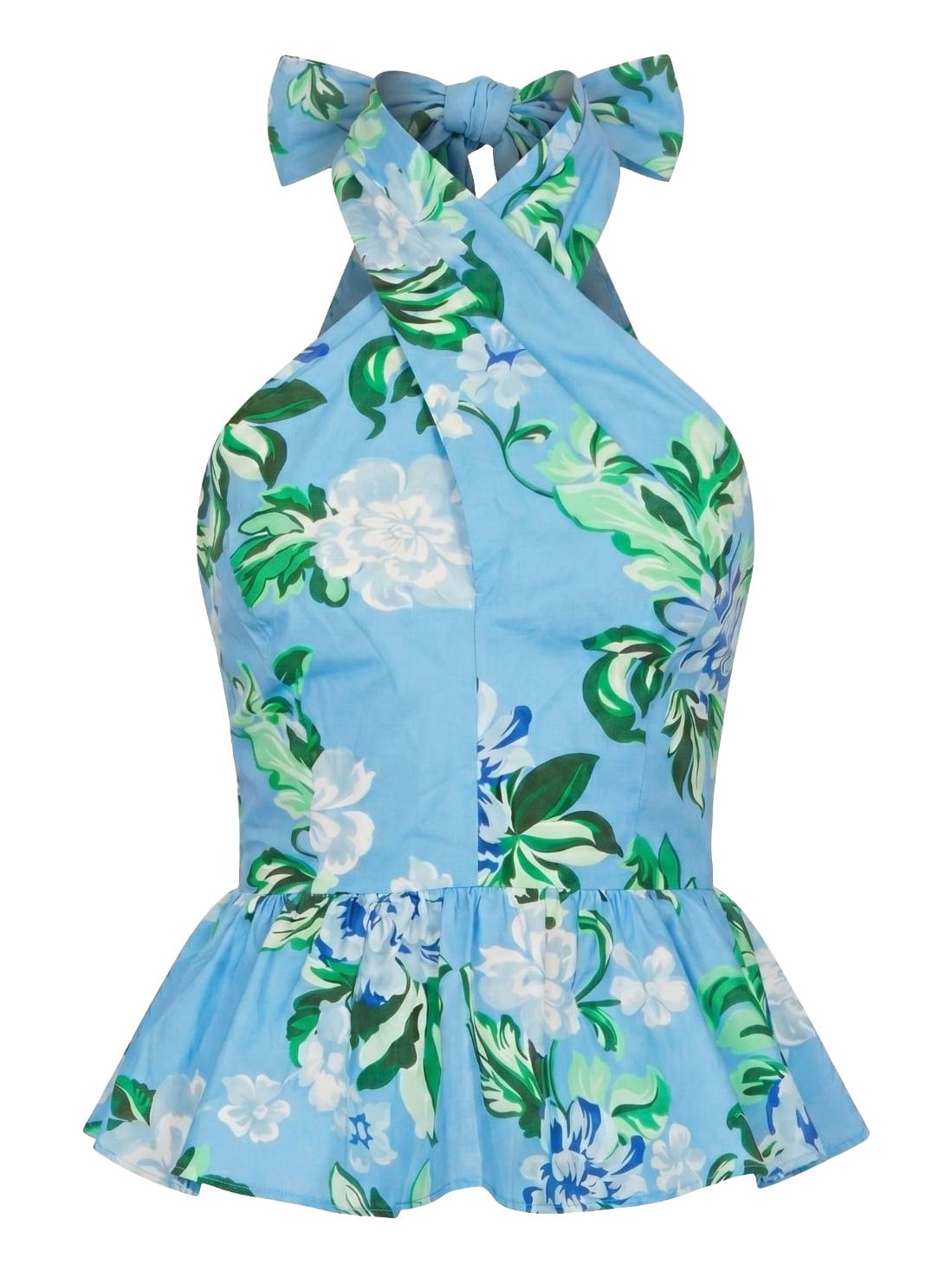 EDIKTED Dragon Lily Tiered Chiffon Halter Top