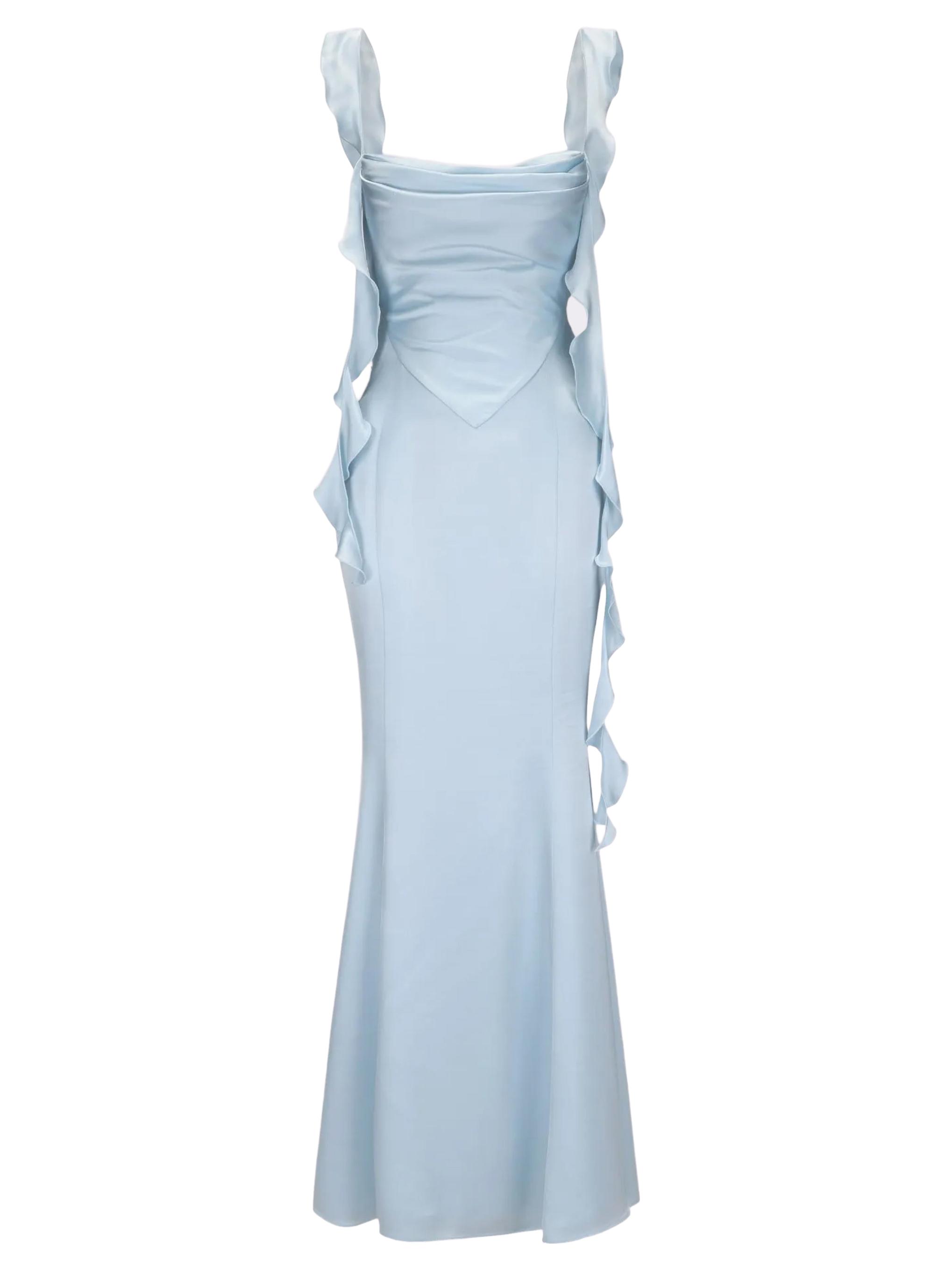 MAGDA BUTRYM Magda Butrym Denim Ruffled Corset Top