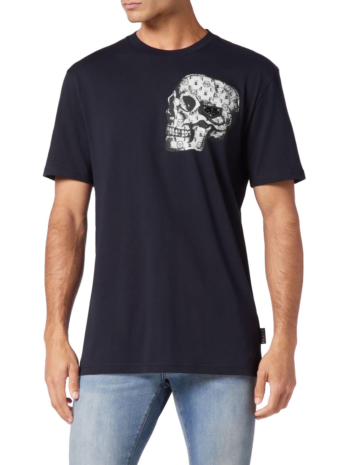 PHILIPP PLEIN cotton t-shirt with skull print and hexagon logo