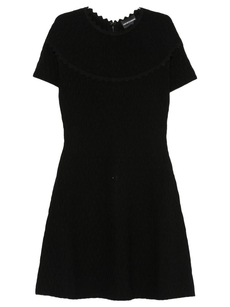 EMPORIO ARMANI Emporio Armani Black Textured Mini Dress