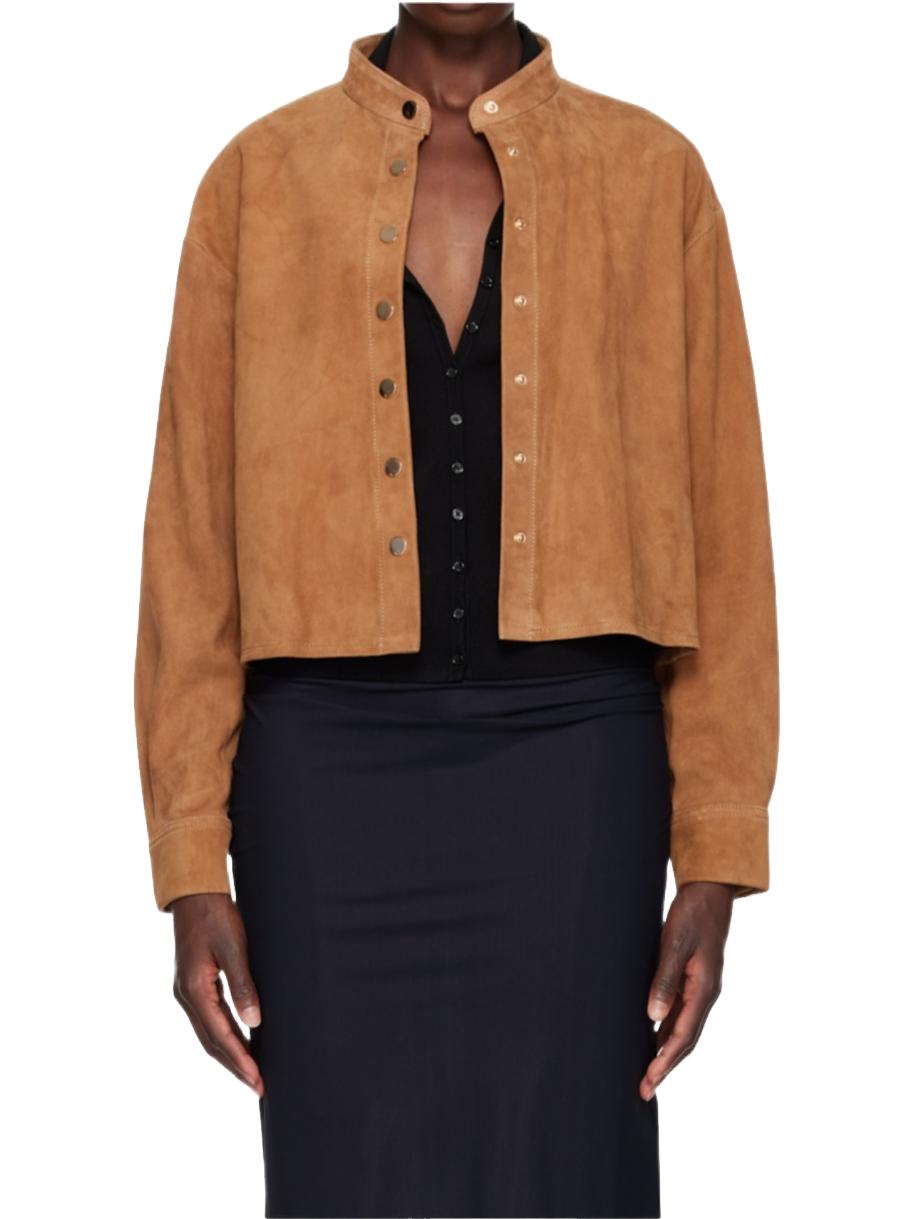 NOUR HAMMOUR Nour Hammour Suede Long-Sleeve Jacket