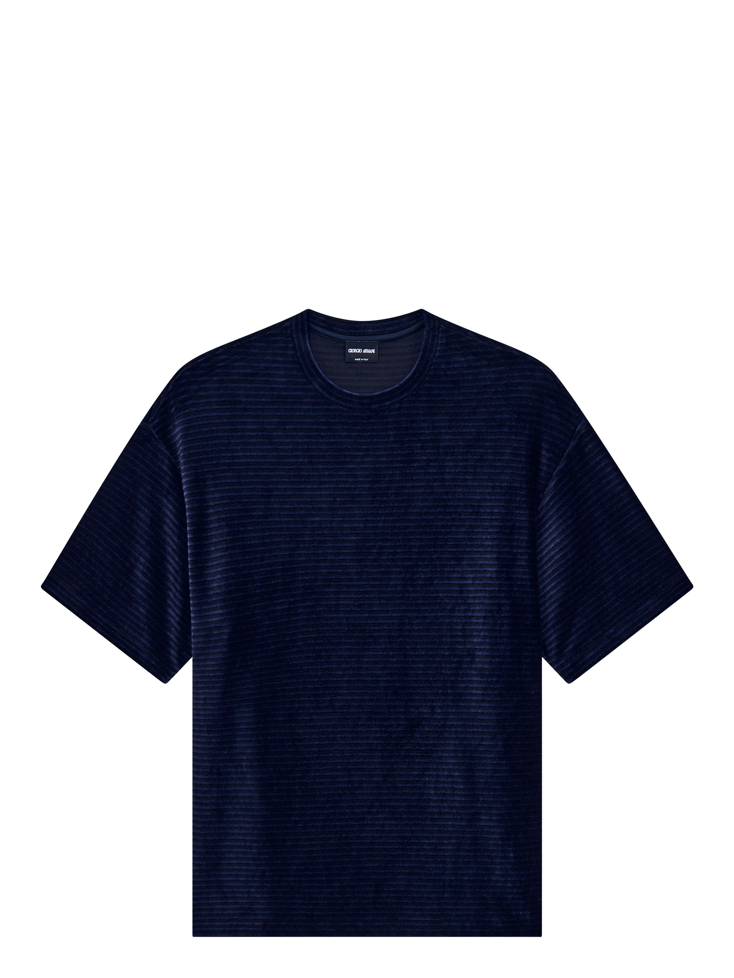 GIORGIO ARMANI t-shirt regular fit in striped jacquard chenille jersey