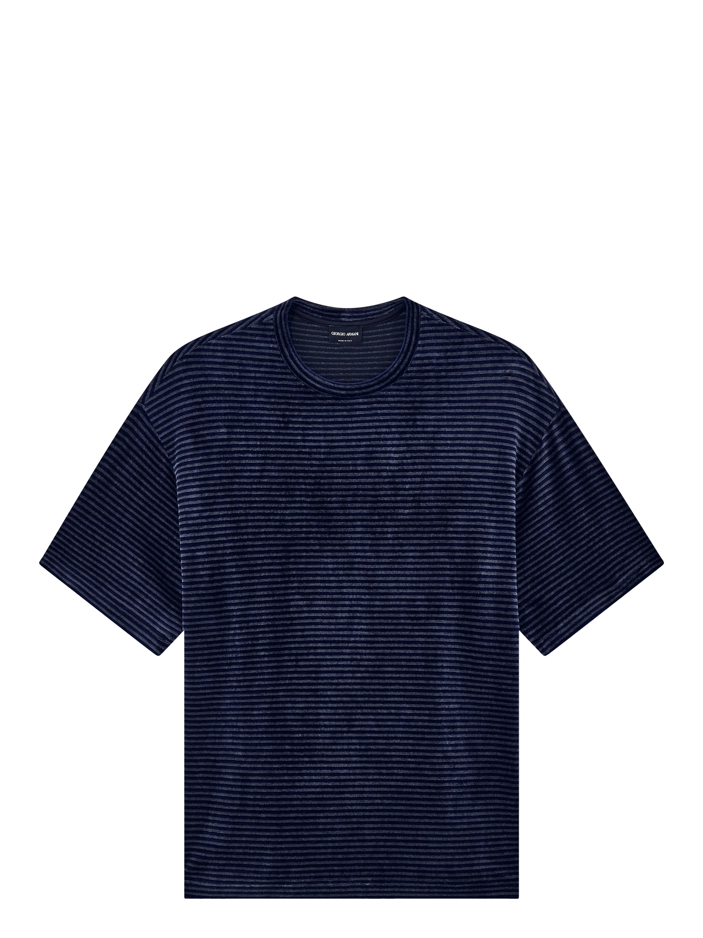 GIORGIO ARMANI t-shirt regular fit in striped jacquard chenille jersey