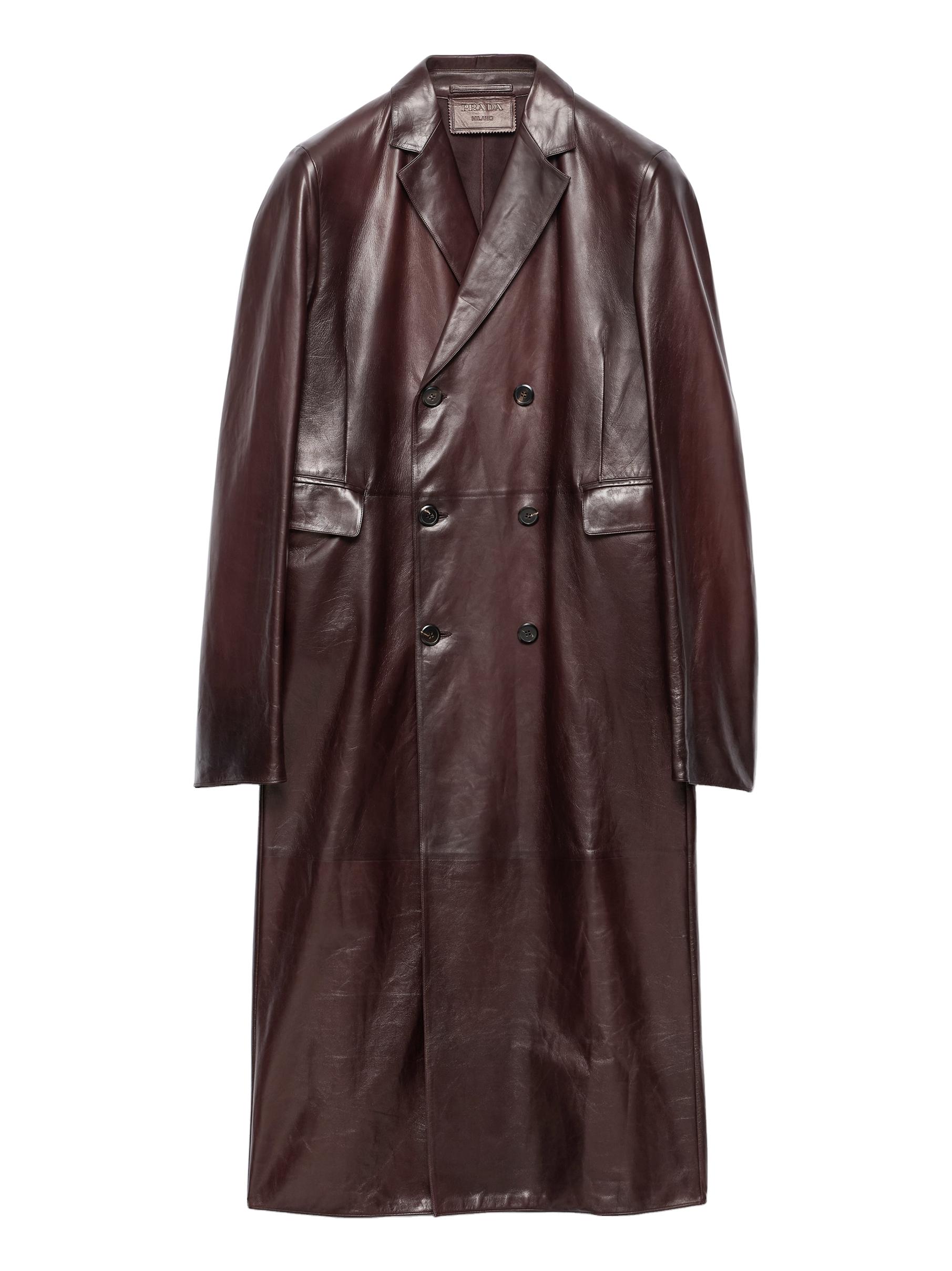 PRADA Prada Double-Breasted Nappa Leather Coat
