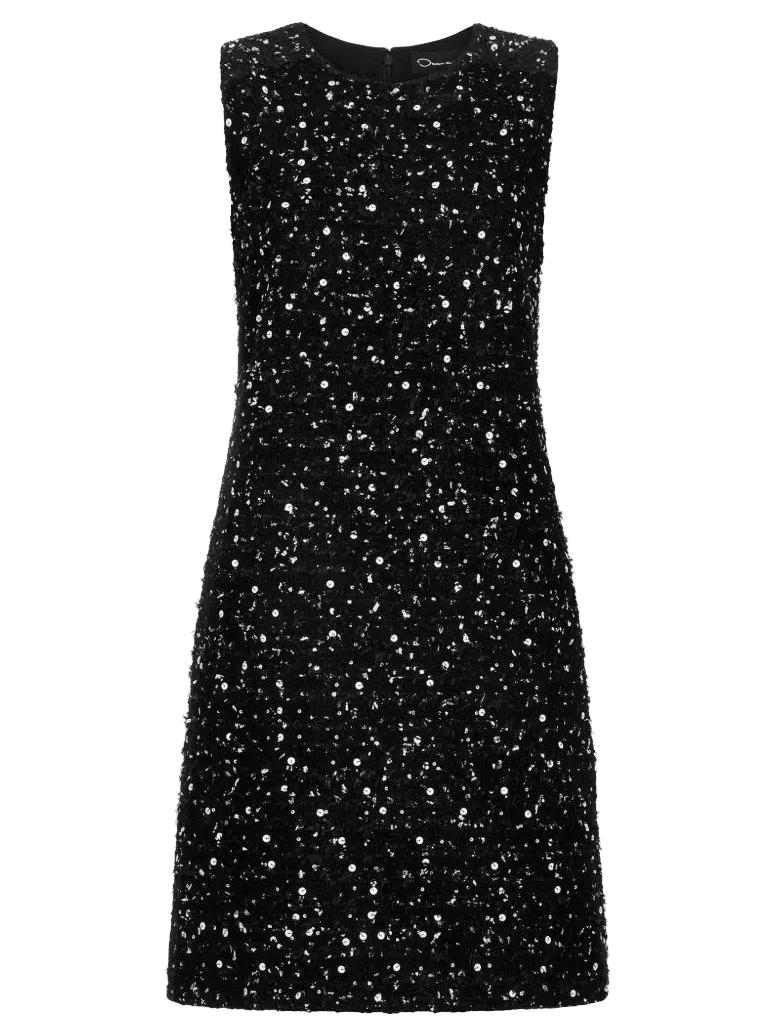 OSCAR DE LA RENTA Oscar de la Renta Sequin Embellished Tweed Mini Dress