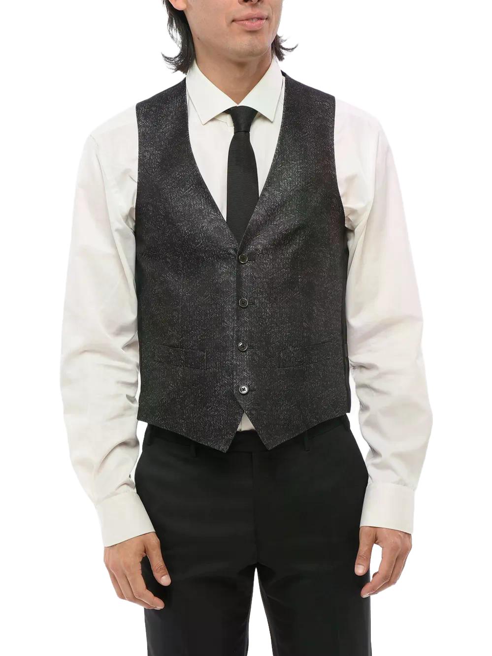 CORNELIANI Corneliani Geometric Pattern Iridescent Waistcoat