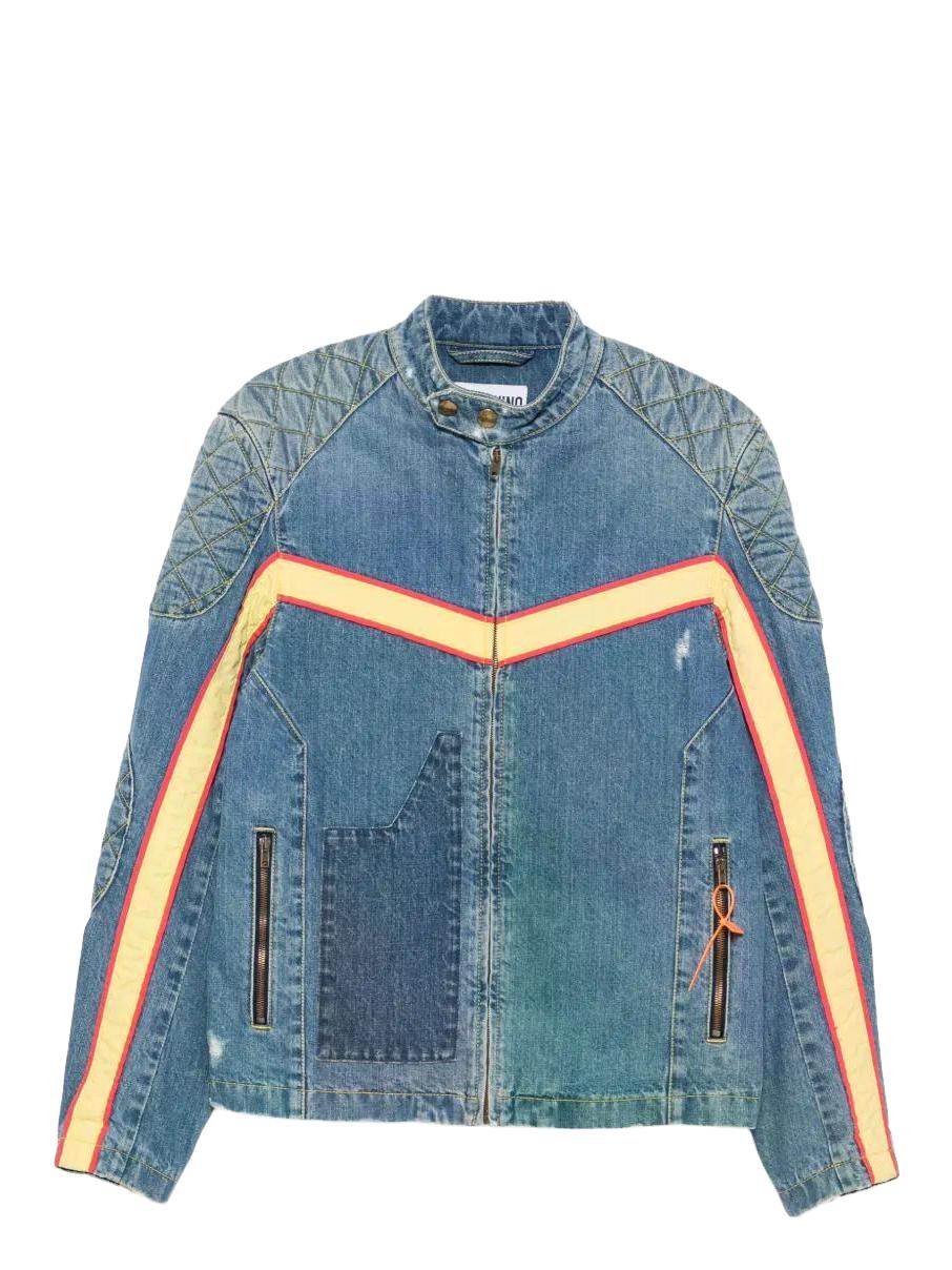 MOSCHINO Moschino Paneled Quilted-Shoulder Denim Jacket