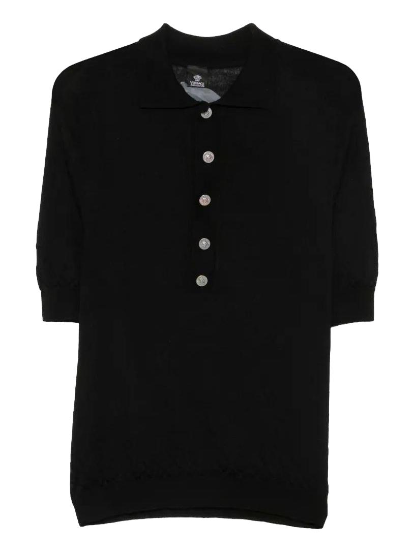 VERSACE Versace 2000s Medusa Button-Up Knit Polo