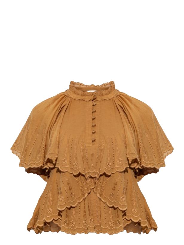 ISABEL MARANT ÉTOILE Isabel Marant Etoile Lorna Embroidered Ruffle Top