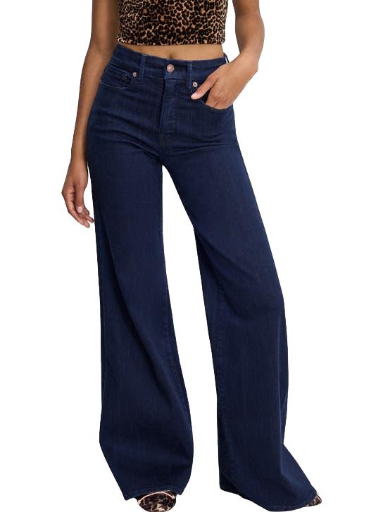 GOOD AMERICAN Good American High Waist Wide Leg Palazzo Jeans