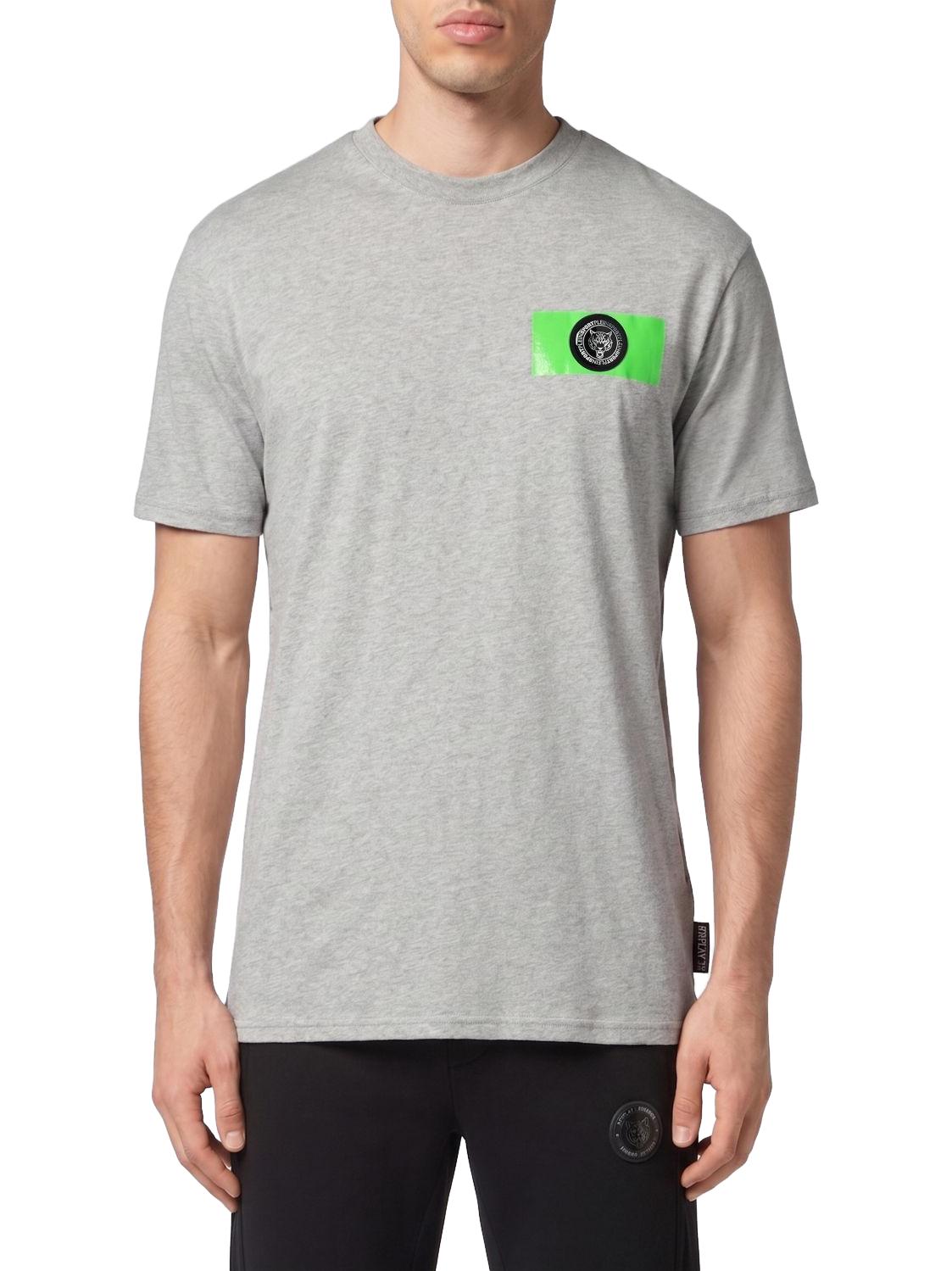 PLEIN SPORT short-sleeved cotton t-shirt with contrasting printed logo