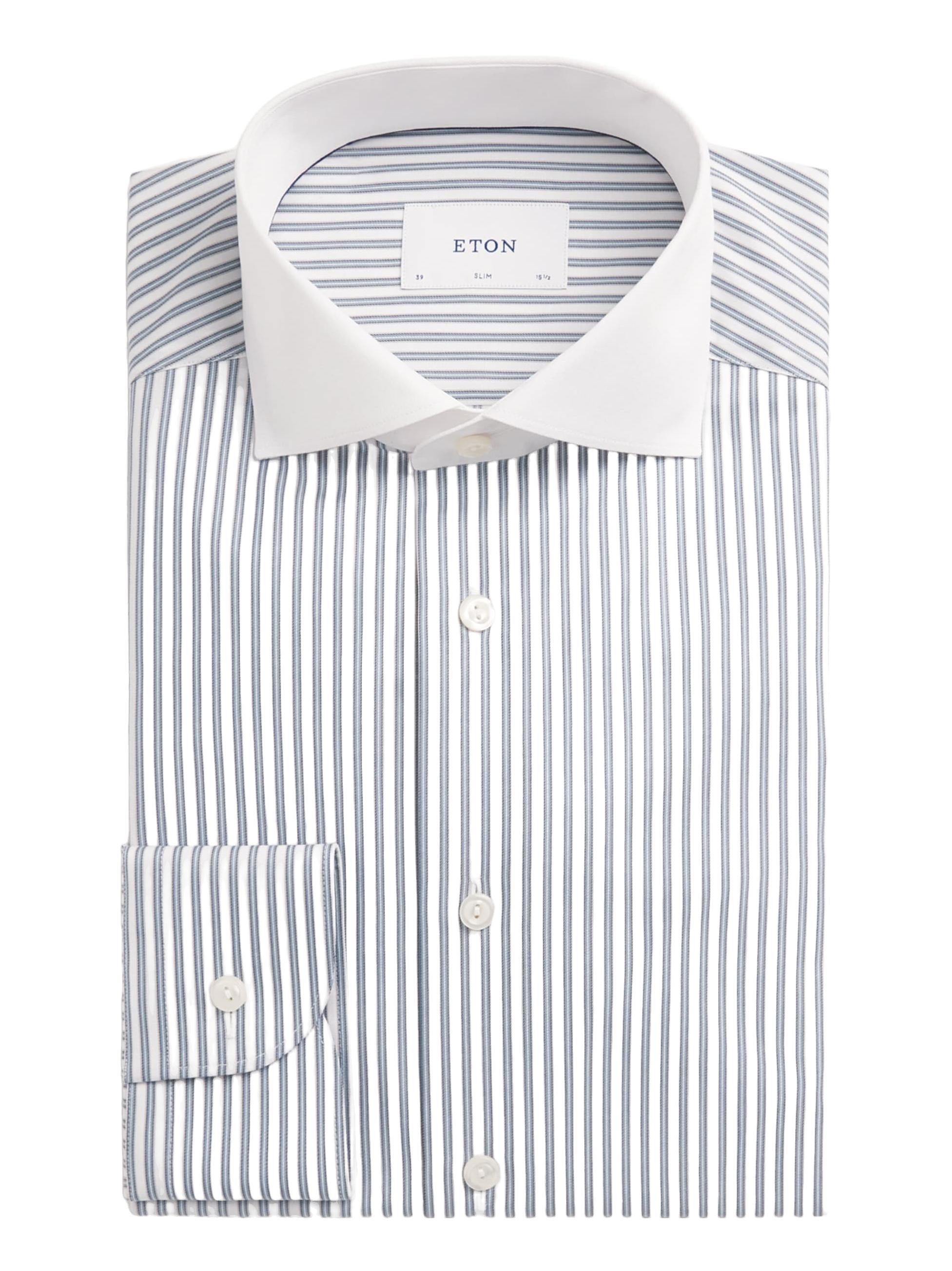 ETON cotton stripe slim fit shirt