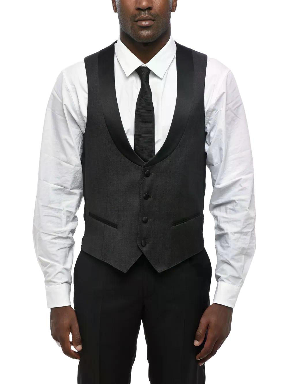 CORNELIANI Corneliani Virgin Wool Waistcoat with Satin Lapels