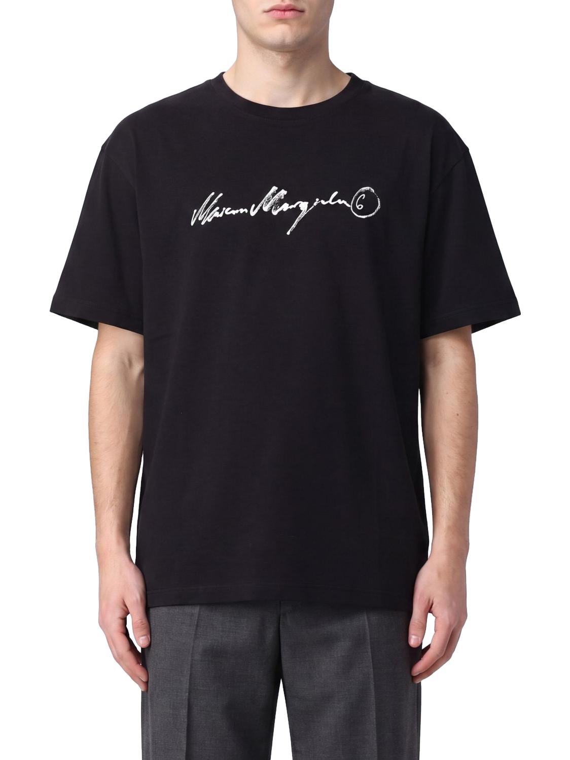 MAISON MARGIELA cotton t-shirt with slogan print and dropped shoulders