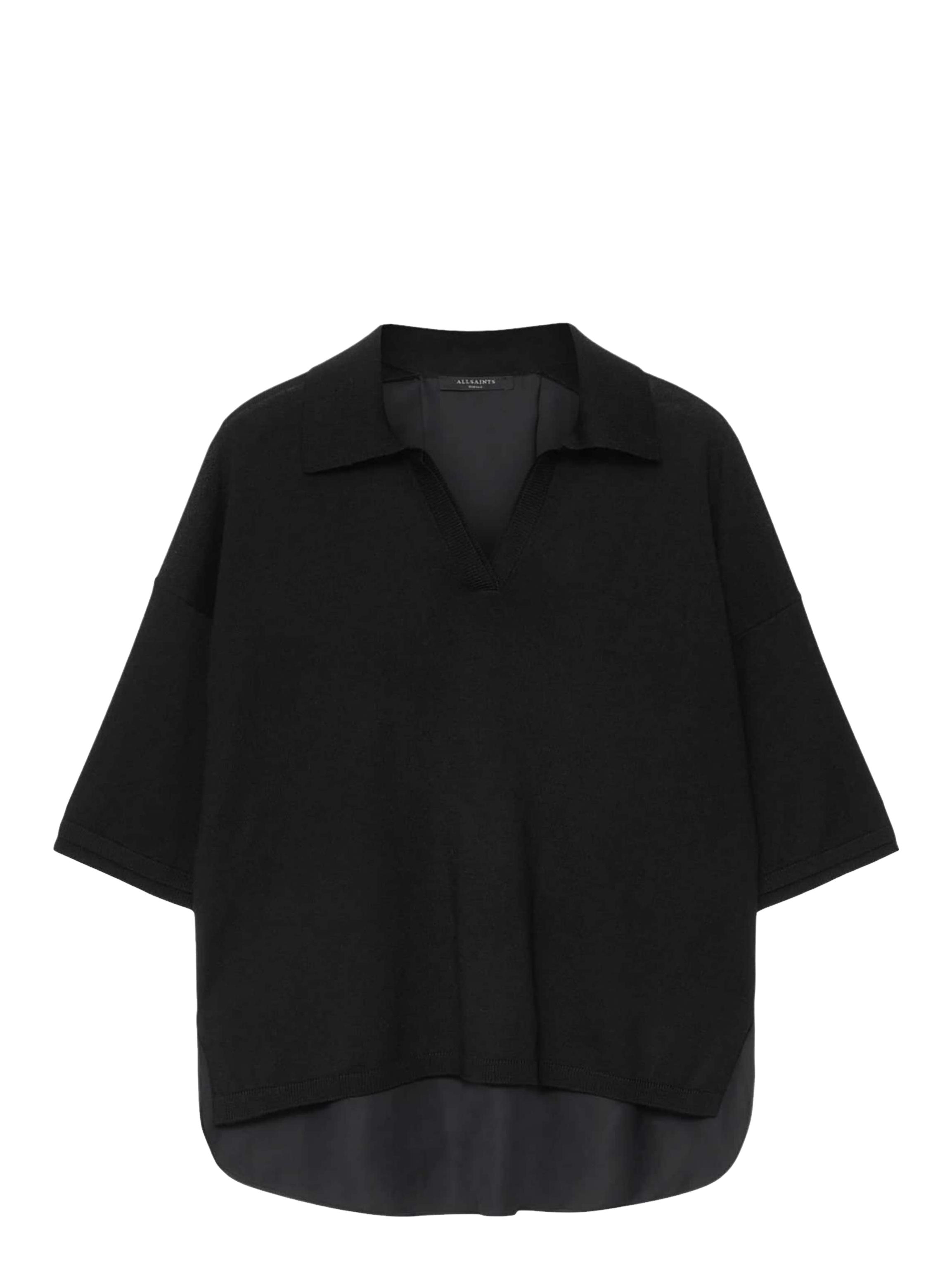 ALLSAINTS AllSaints Wool Bern Open-Neck Polo Shirt