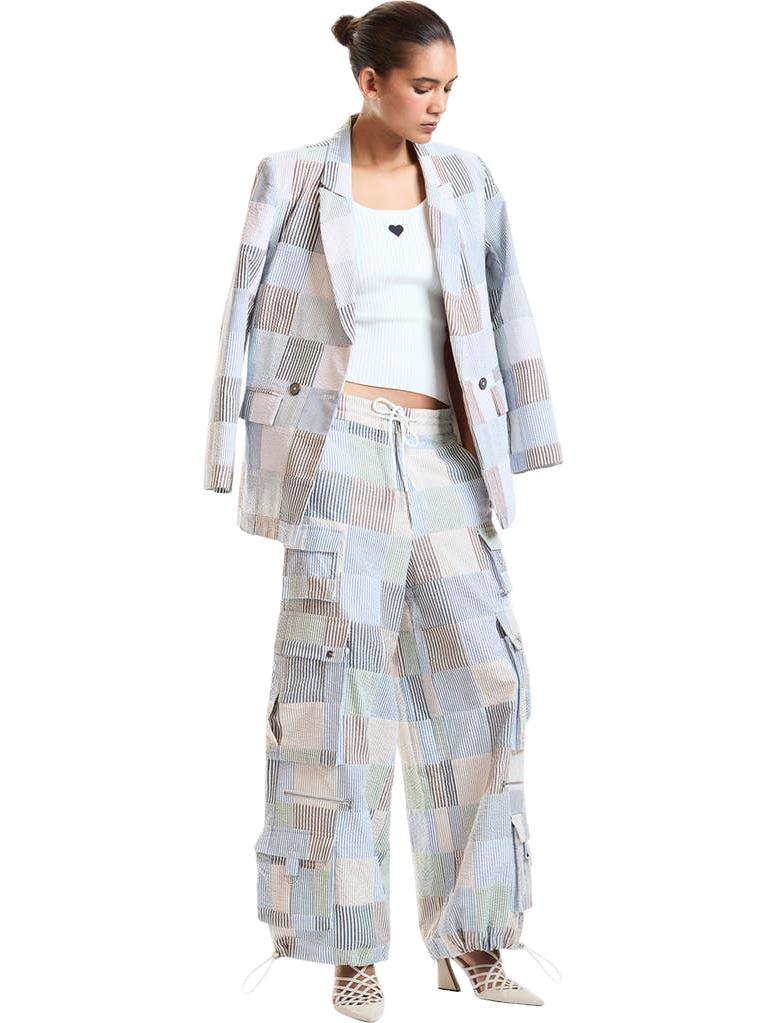 CYNTHIA ROWLEY Cynthia Rowley Seersucker Cargo Pants