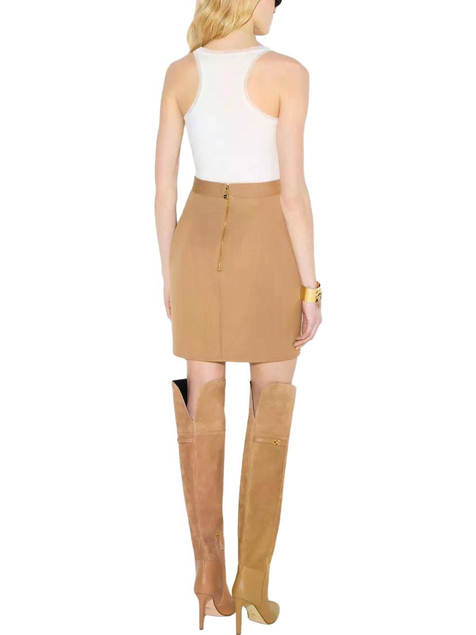 ELISABETTA FRANCHI Elisabetta Franchi Gabardine Miniskirt with Embellished Horsebits
