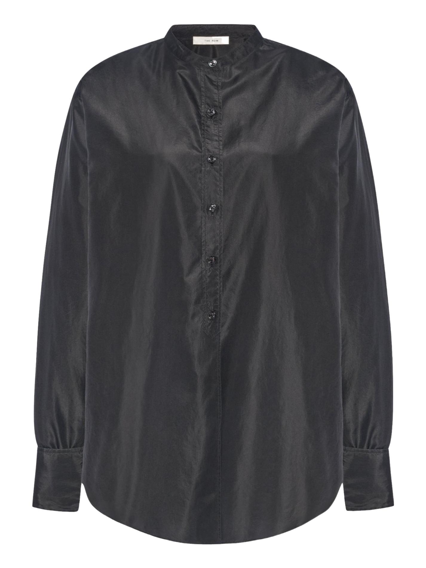 THE ROW The Row Lula Mandarin-Collar Silk Shirt