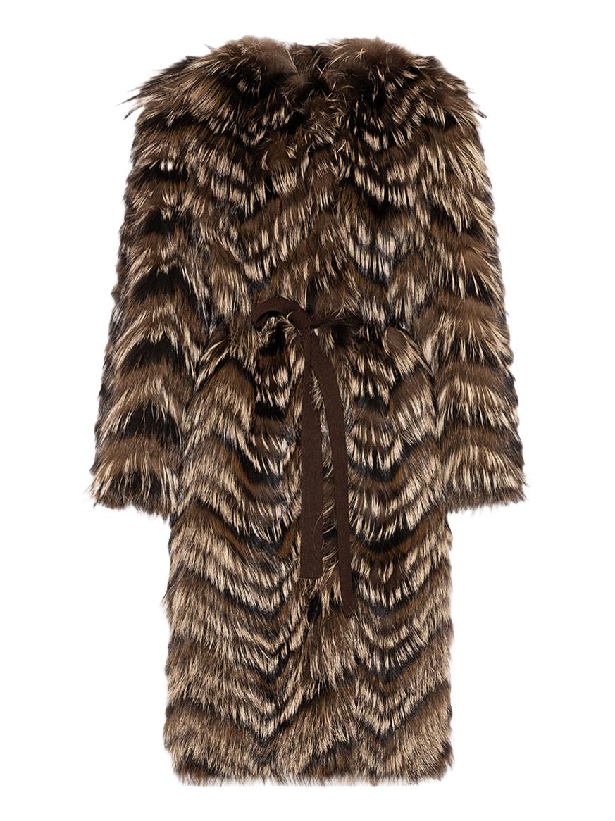 YVES SALOMON Yves Salomon Fox Fur Knit Coat