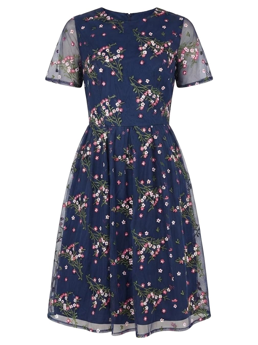 ELIZA J Floral Elbow Sleeve Short Dress