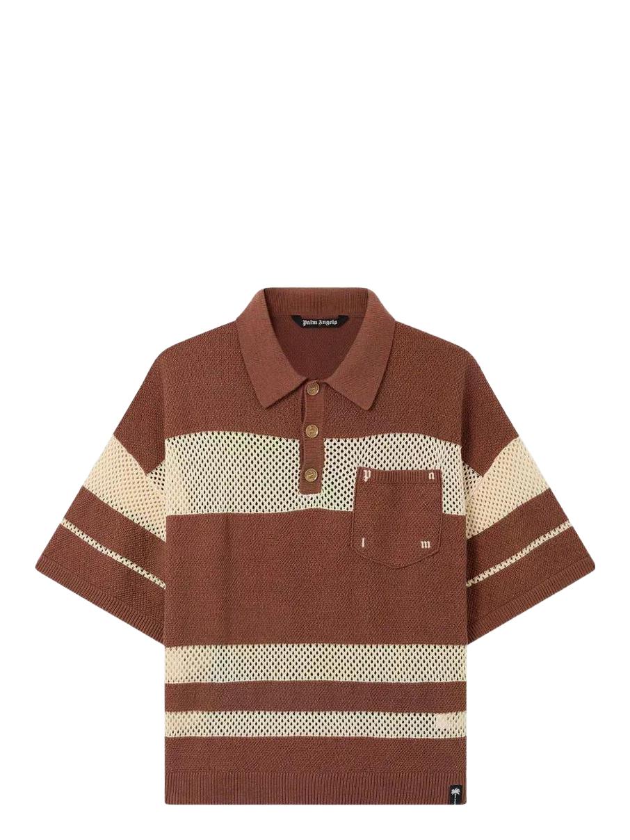 PALM ANGELS Palm Angels Textured Knit Stripe Detail Shorts