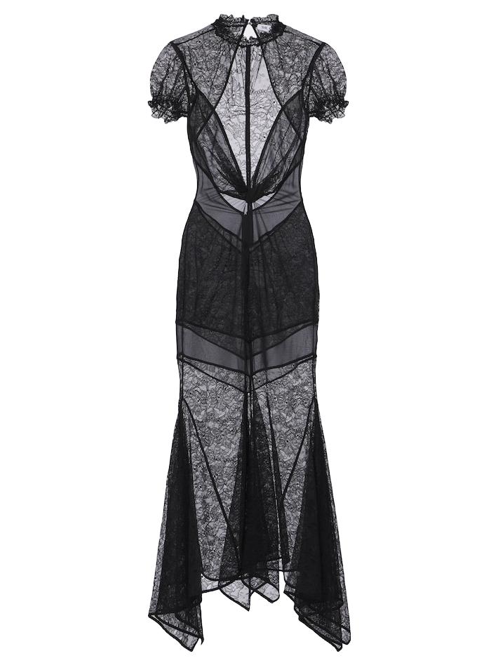 ATTICO The Attico Asymmetrical Lace Midi Dress