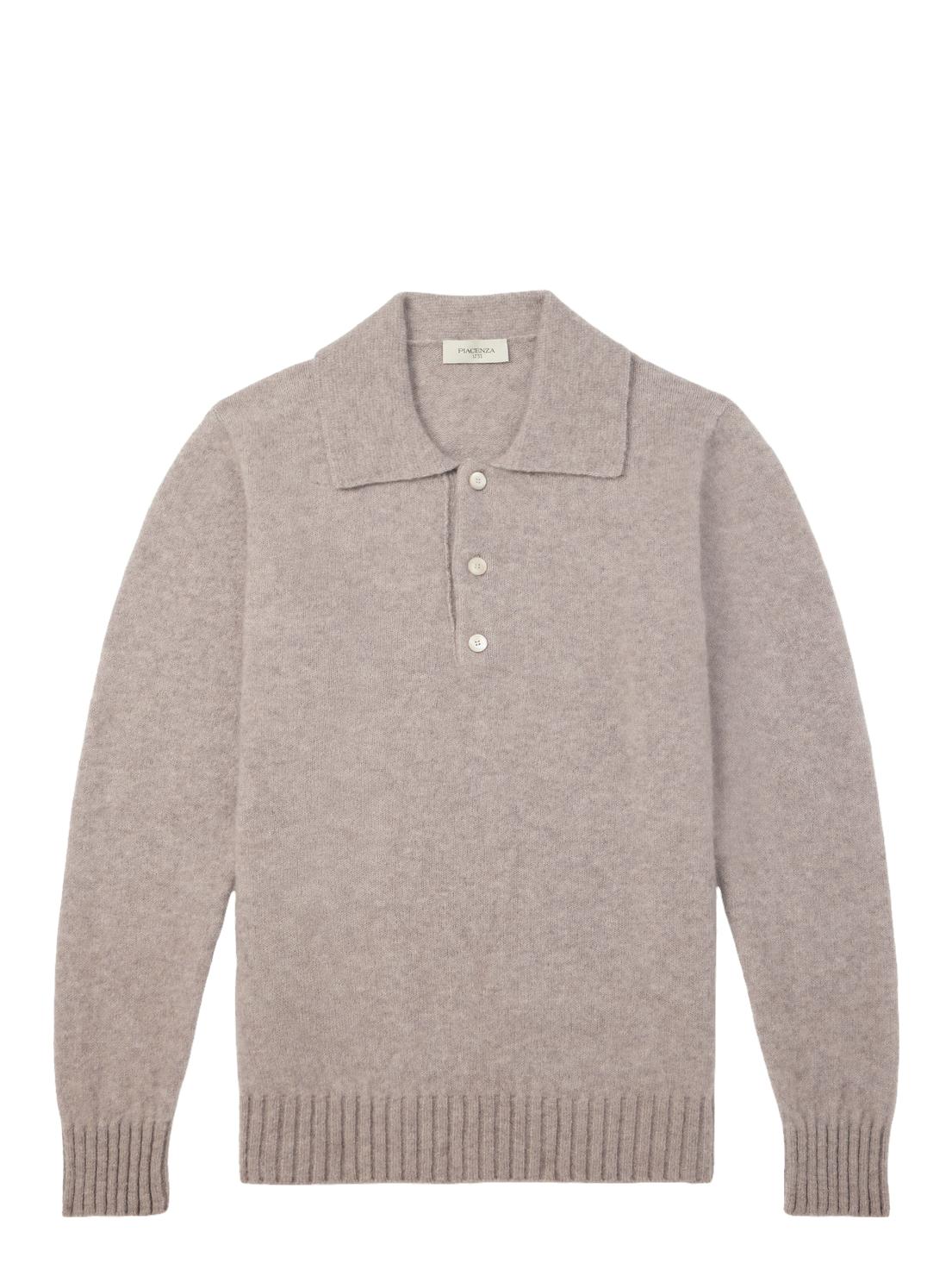 PIACENZA CASHMERE 1733 PIACENZA 1733 - Cashmere and Silk-Blend Polo Sweater - Men - Neutrals 