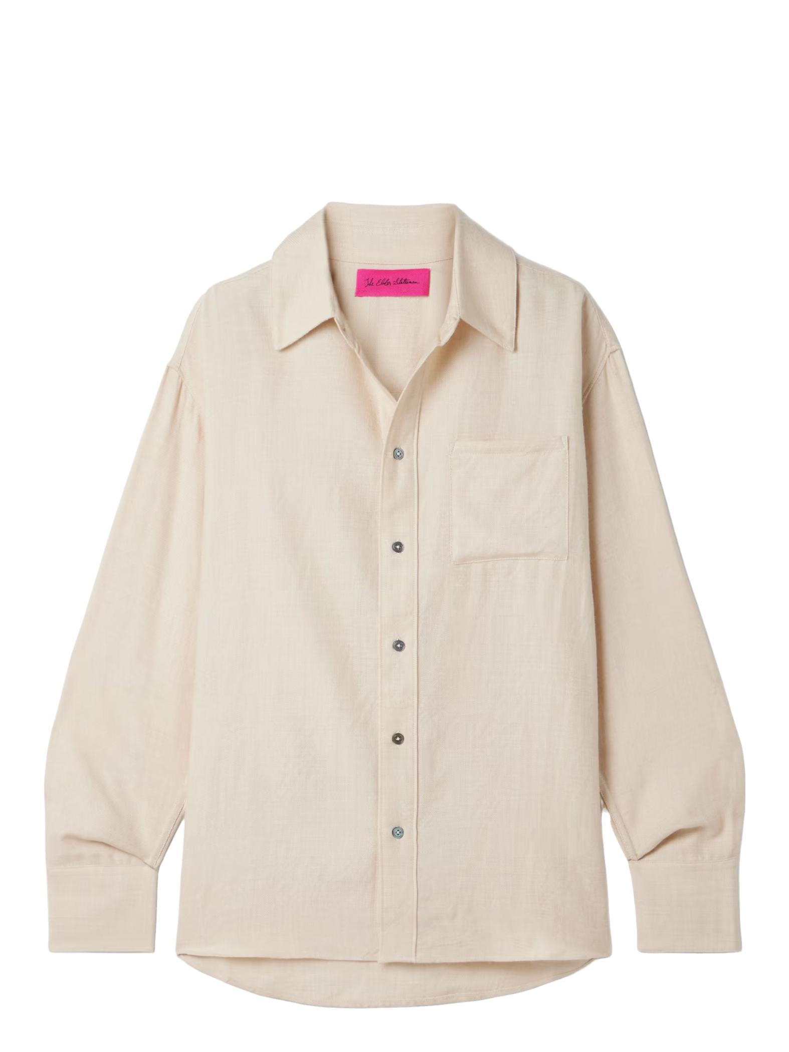 THE ELDER STATESMAN The Elder Statesman Wool and Cashmere-Blend Twill Shirt