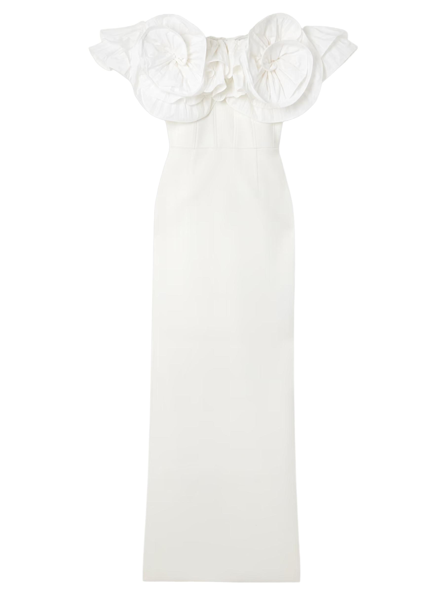 REBECCA VALLANCE Rebecca Vallance Tessa Ruffled Off-the-Shoulder Gown