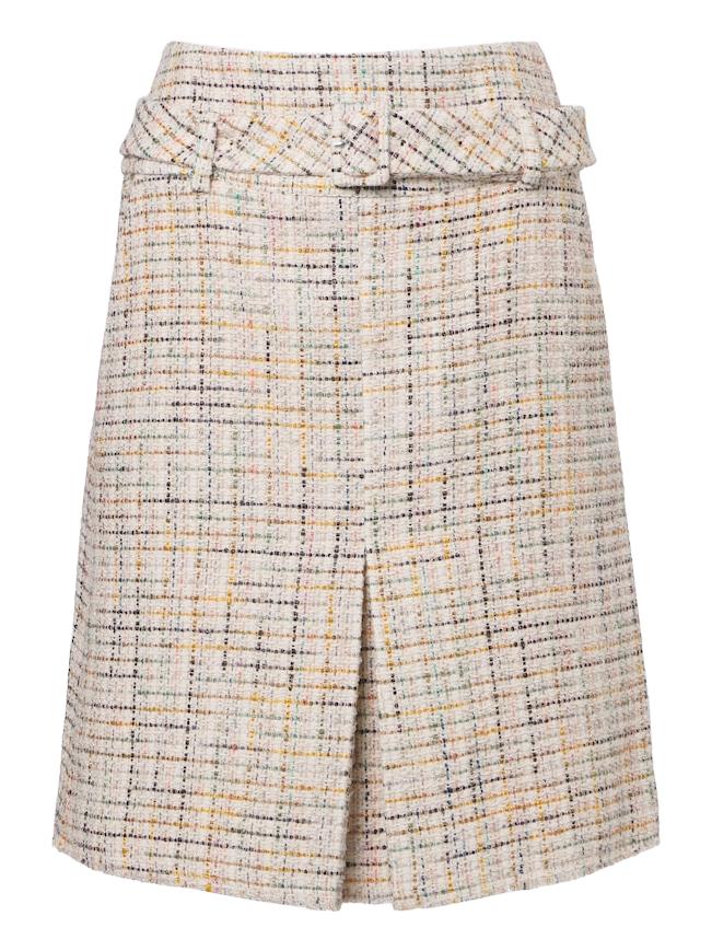 SHUSHU/TONG Shushu/Tong Belted Checked Cotton-Blend Miniskirt